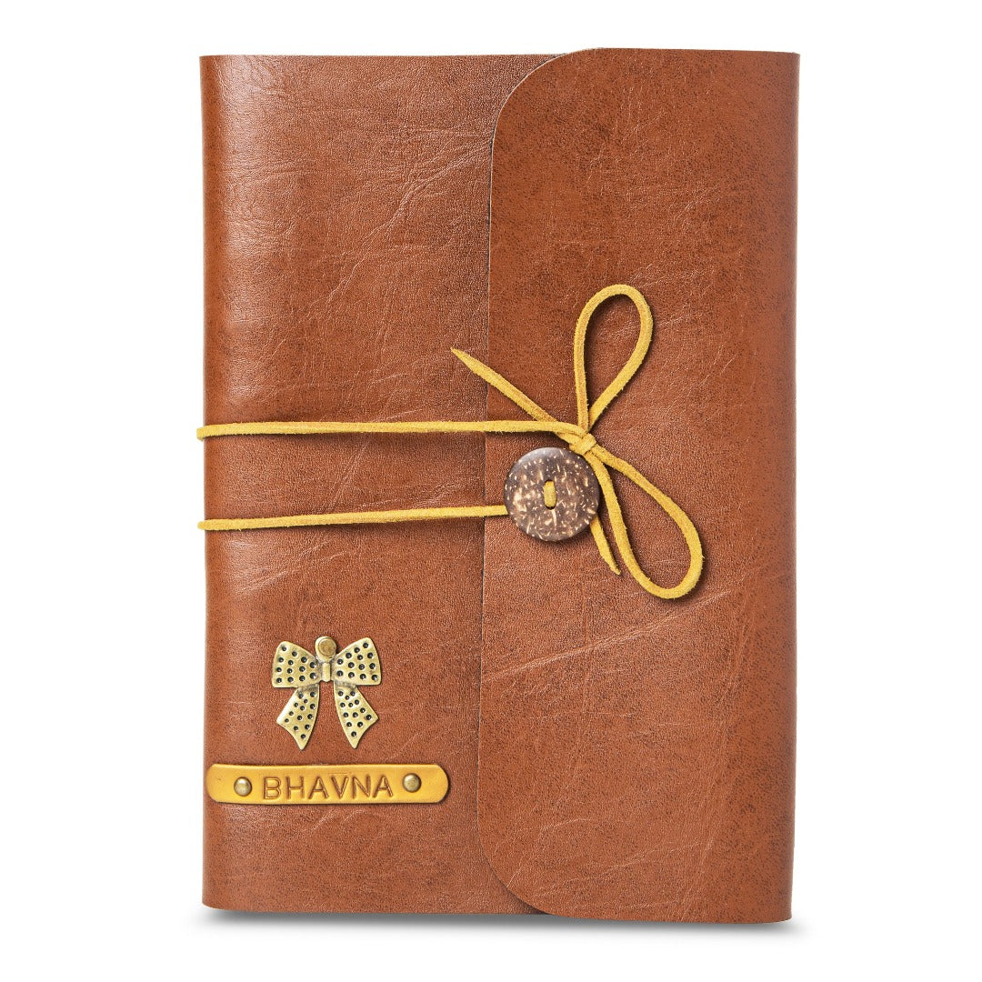 Personalised Leather Diary With Thread l Custom Name & Charm – The ...